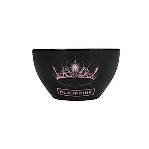 Bioworld Blackpink Crown and Logo Ceramic Ramen Bowl and Plastic Chopsticks Set