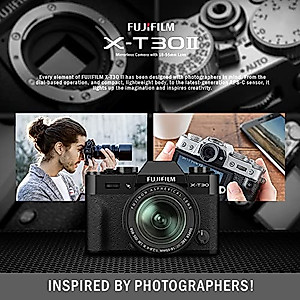 Fujifilm X-T30 4K Wi-Fi Mirrorless Digital Camera with XF 18-55mm Lens Kit - Black with 32GB Bundle and Travel Photo Cleaning Kit