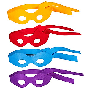 Teenage Mutant Ninja Turtles Halloween Costume Cosplay 4 Felt Eye Masks