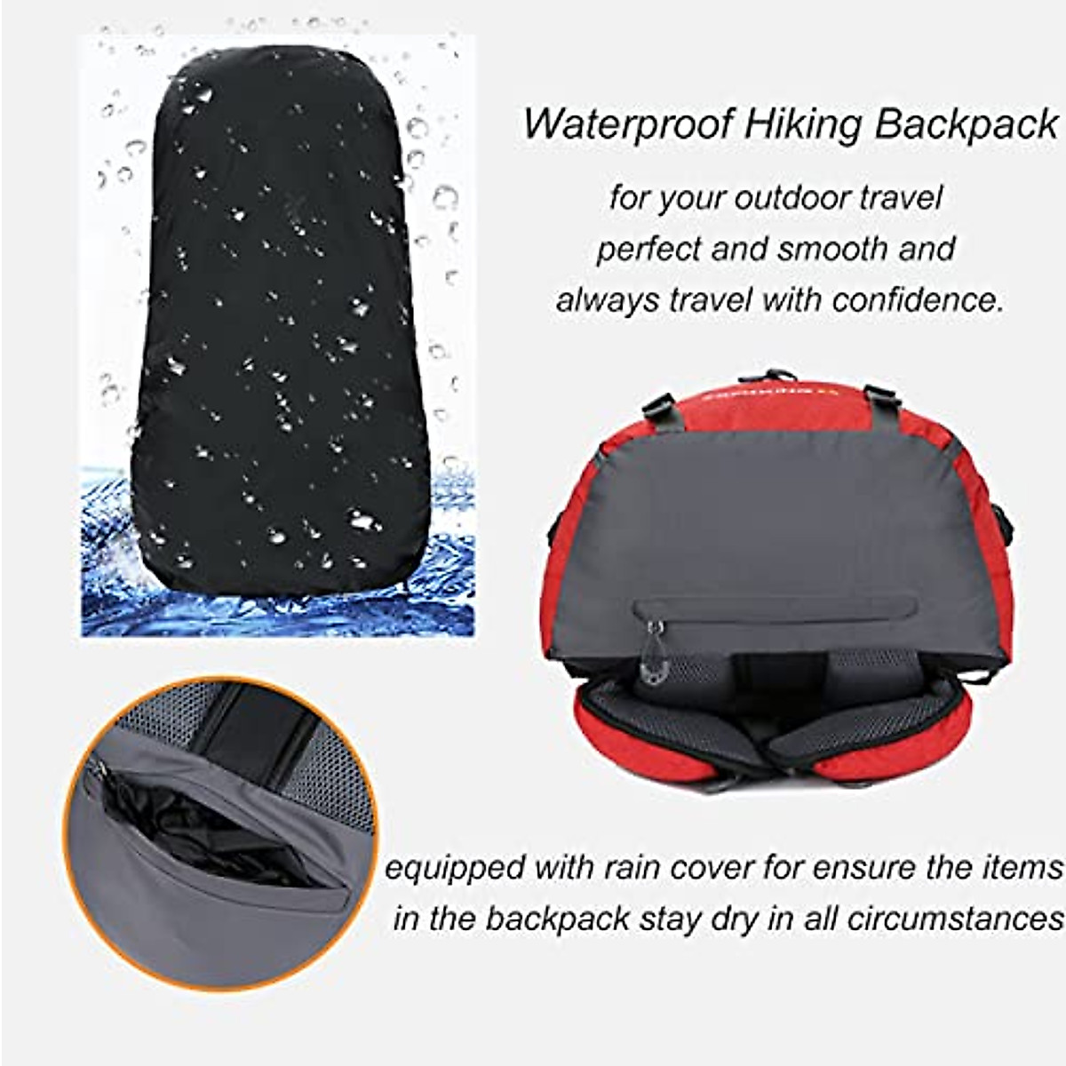 60L Hiking Backpack, Waterproof Camping Backpacking Backpack for Men Outdoor Traveling Climbing Daypack with Rain Cover (Army Green)