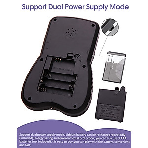 HLF New Retro Block Brick Game Console Large Screen Blue Backlight Brightness can be Adjusted Build in 23 Game Compatible with Lithium Battery/AAA Batteries can Plug in Headphone (Blue)