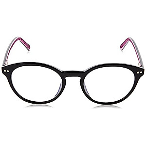 Kate Spade New York Women's Kate Spade Female Optical Style Kinslee Round Reading Glasses, Black/Demo Lens, 48mm, 19mm + 1.5