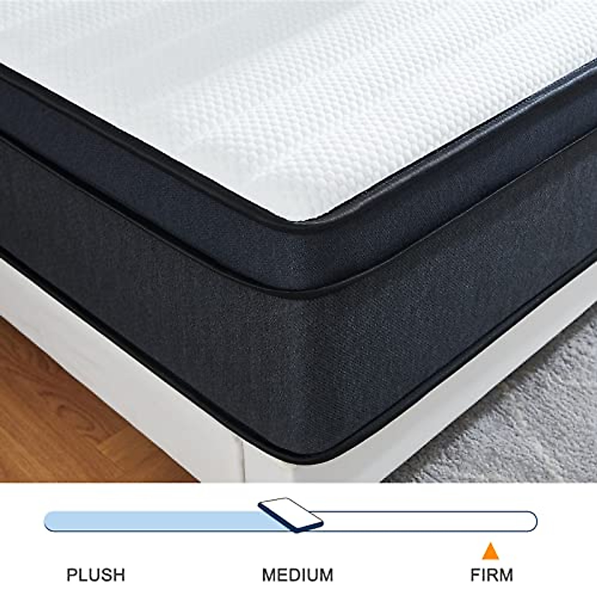 Molblly King Mattress, 10 Inch Hybrid Mattress in a Box with Gel Memory Foam, Individually Wrapped Pocket Coils Innerspring, Pressure-Relieving and Supportive,Non-Fiberglass,Mattress King Size