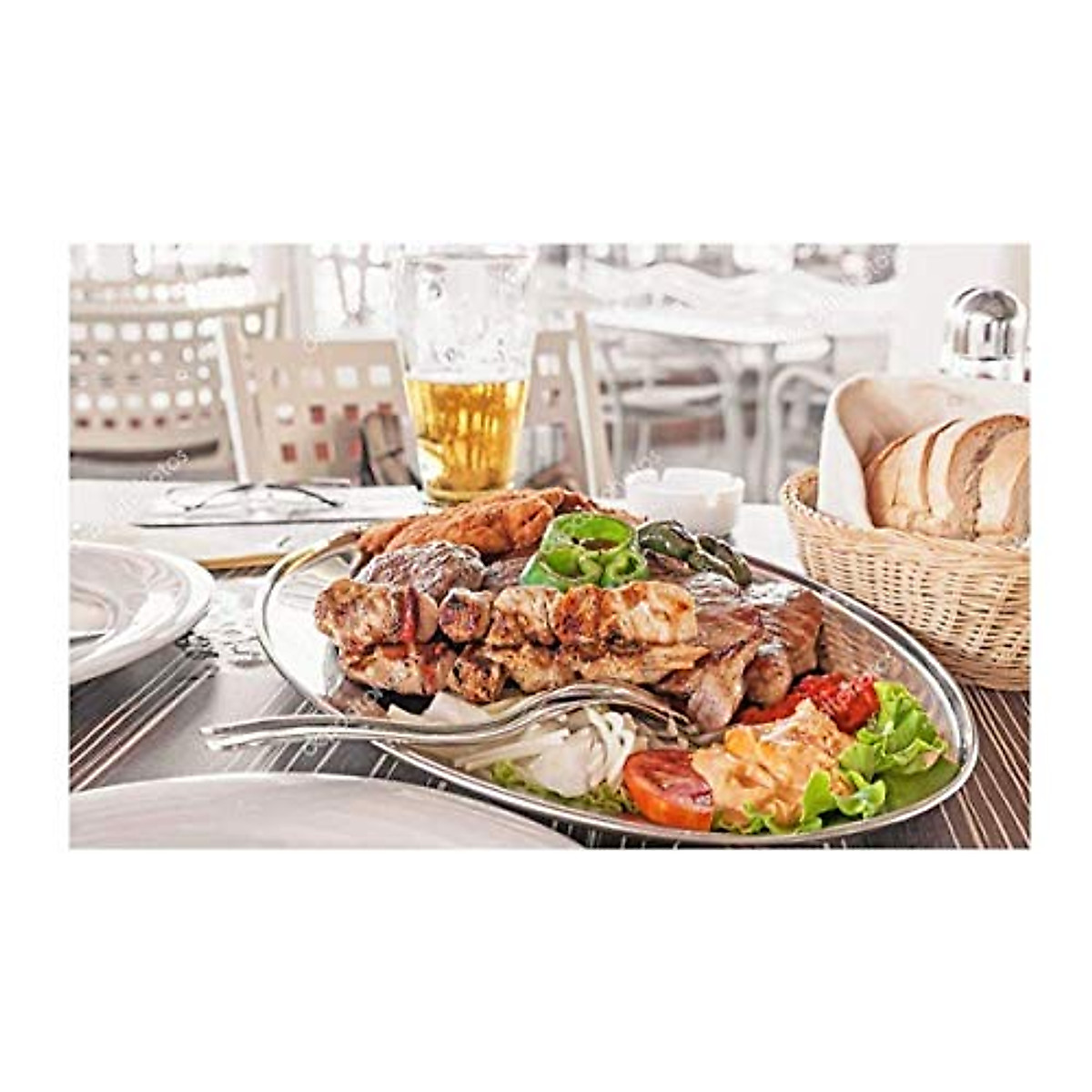 24”x16” Polished Stainless Steel Oval Serving Platter - Ideal for Parties - Dishwasher Safe - Holds up to 22 LB Uncarved Bird or Easter Ham