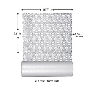 SOLTECH Inflatable Air Bubble Film Cushioning Wrap Rolls,Perforated, Easy to Tear,Large Air Bubble, 15.7 Inchx984 Feet Total, Industrial, Business Bubblewrap Supply (Perforated Line 12.5" in)