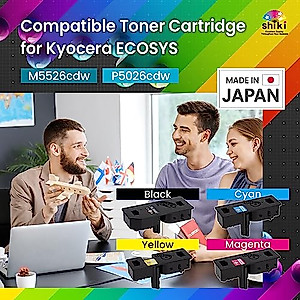 SHIKI Compatible Toner Cartridge Replacement for Kyocera ECOSYS M5526cdw P5026cdw TK5242C (Cyan, 3000 Pages)