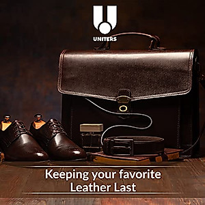 UNITERS Leather Cleaner and Conditioner Foam Solution Cream Bundle, for use of Leather Furniture, Car Interior, Apparel, Boots, Shoes, Bags, and More