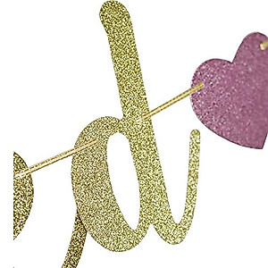 Just Married Banner-Romantic Wedding Sign,Bridal Shower Engagement Bunting Photo Booth Props.