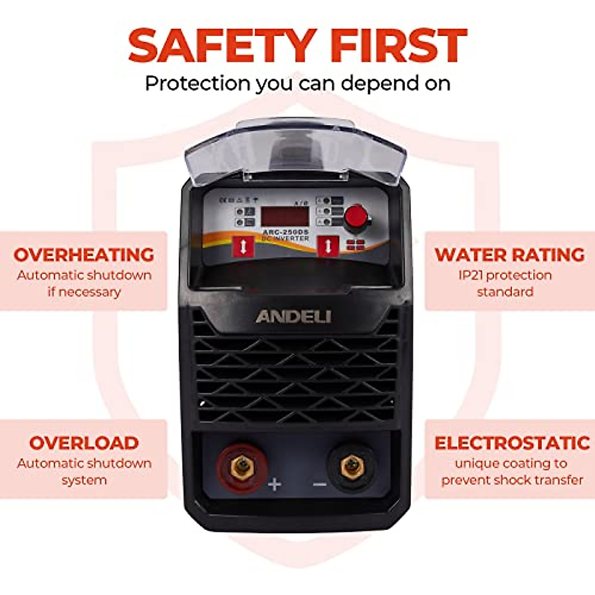 ANDELI 160A ARC Welder Inverter DC MMA Portable Welding Machine Kit IGBT Technology, 110V/220V Dual Voltage Hot Start Welding Machine Orange Plastic Case