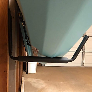 Heavy Duty Garage Indoor Kayak Storage Hooks Hanger, Wall Mounted Utility Hanging Cradle Rack for Canoe Paddle Board, Ladder, Folding Chairs, Hose, Bicycle and Tools (4 Pack, Black)