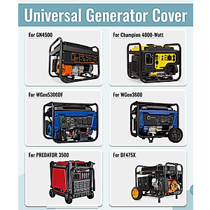 SHINESTAR Universal Generator Cover 26 x 20 x 20 inch - for 3000-5000 Watt Portable Generators, for Westinghouse, Champion, WEN, DuroMax and More, Heavy Duty Waterproof 600D Polyester, Black
