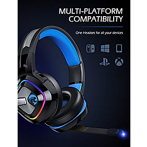 ZIUMIER Gaming Headset PS4 Headset, Xbox One Headset with Noise Canceling Mic and RGB Light, PC Headset with Stereo Surround Sound, Over-Ear Headphones for PC, PS4, PS5, Xbox One, Laptop