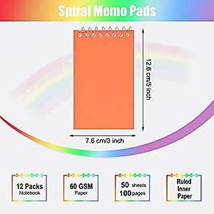 EOOUT 16 Pack Small Notebooks 3x5, Spiral Notepads Pocket Notebook, Memo Pads, 8 Colors, 50 Sheets Per Notebook for Home, Office, School, Gifts
