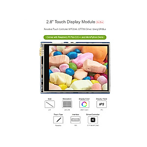 waveshare for Raspberry Pi Pico LCD 2.8inch Touch Display Module 320×240 Resolution 262K Colors Display IPS Screen,Resistive Touch Controller XPT2046, ST7789 Driver, Using SPI Bus
