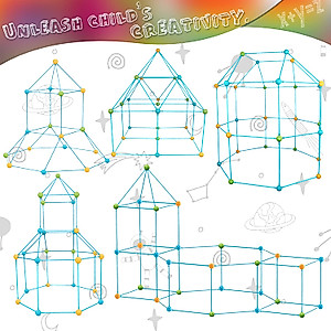 ZUJOE Fort Building Kit for Kids, 135 Pieces Fort Building Kit, Children Tent Fort Indoor & Outdoor, Educational Fort Construction Toys for 4 5 6 7 8 9 10 11 12 Years Old Boys and Girls