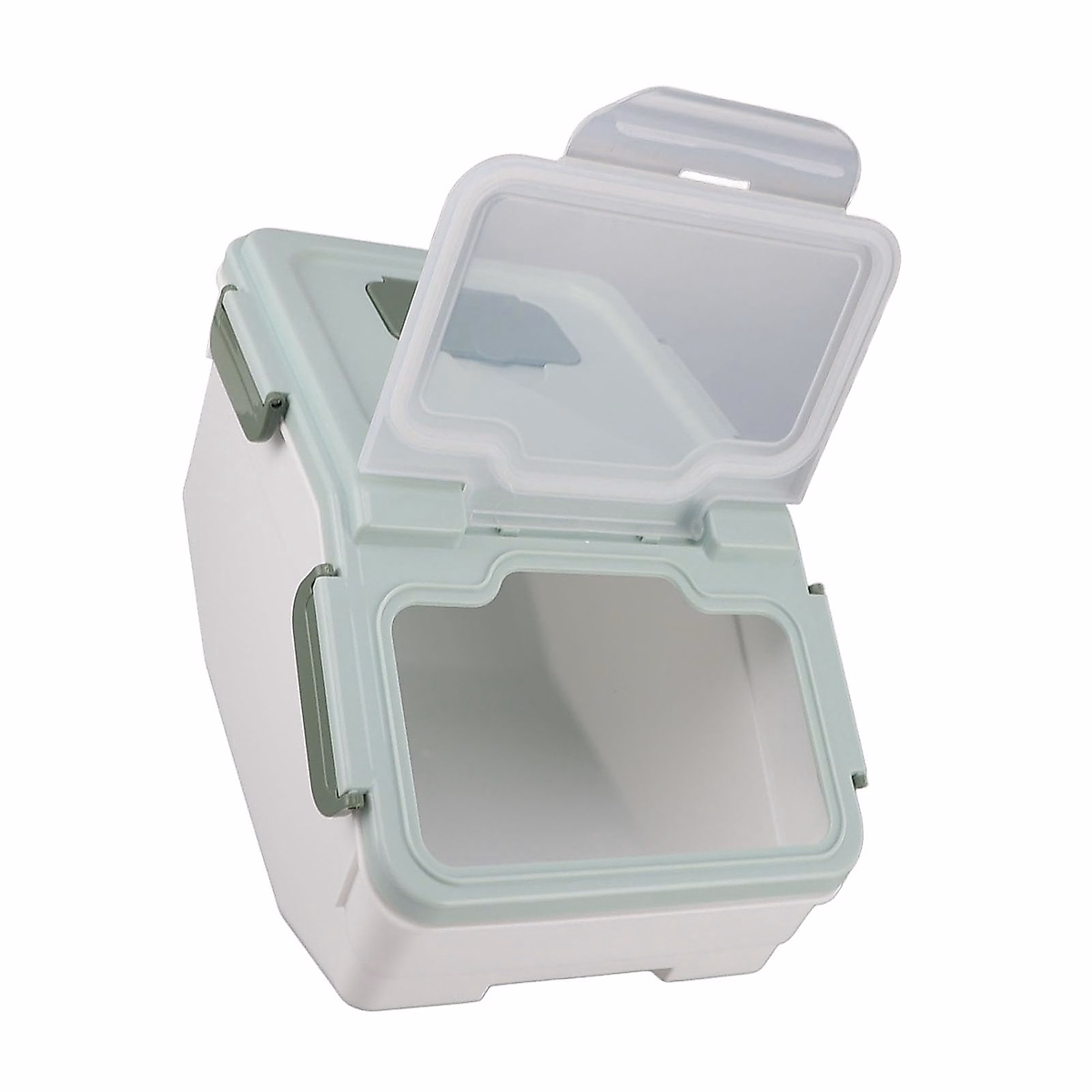Mumusuki Large Capacity Rice Container Airtight Storage with Easy Open Lid Mint Green PP Material Multi Functional Grain Storage, for Home and Commercial Kitchens (10kg / 22lb)