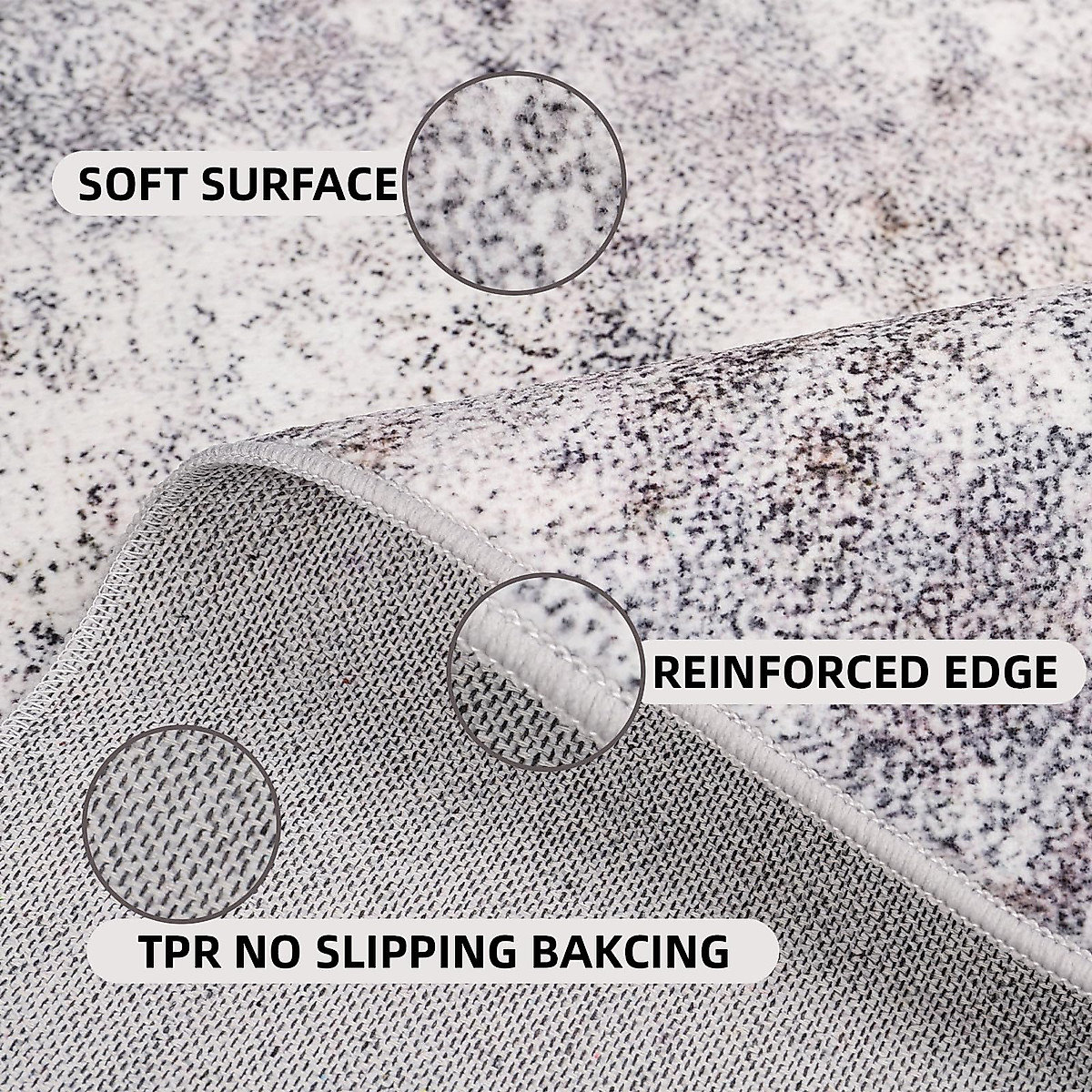 MTOUOCK Washable 8x10 Area Rugs, Modern Abstract Area Rug Washable with Non-Slip Backing, Modern Area Rugs 8 x 10 Area Rugs Indoor for Living Room Bedroom (8'x10', Gray/Rust)