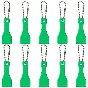 10 Pcs Lotto Scratcher Tool Plastic Scraper Tool Keychain Scraper for Lottery Ticket Lotto Scratcher Keyring Scoop Shape Lotto Scratcher Keyring Scraper for Label Sticker Remover Tool Green