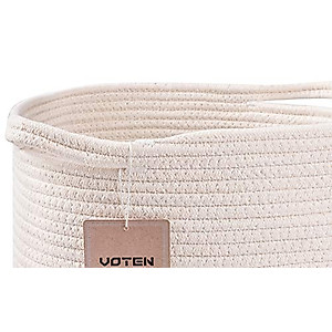 voten Off White Woven Storage Cubes Baskets Bins for 13x13 Cube Organizer/Shelving,Rope Baskets for Storage/Organizing,Toy Storage Bins,Cloth Closet Organizing Basket Bin 3 Packs,12.6x12.6’’