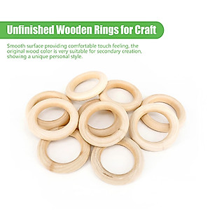 20PCS Natural Wood Rings for Crafts, Macrame Rings for DIY, Wooden Rings Without Paint, Pendant Connectors 55mm/2.2inch