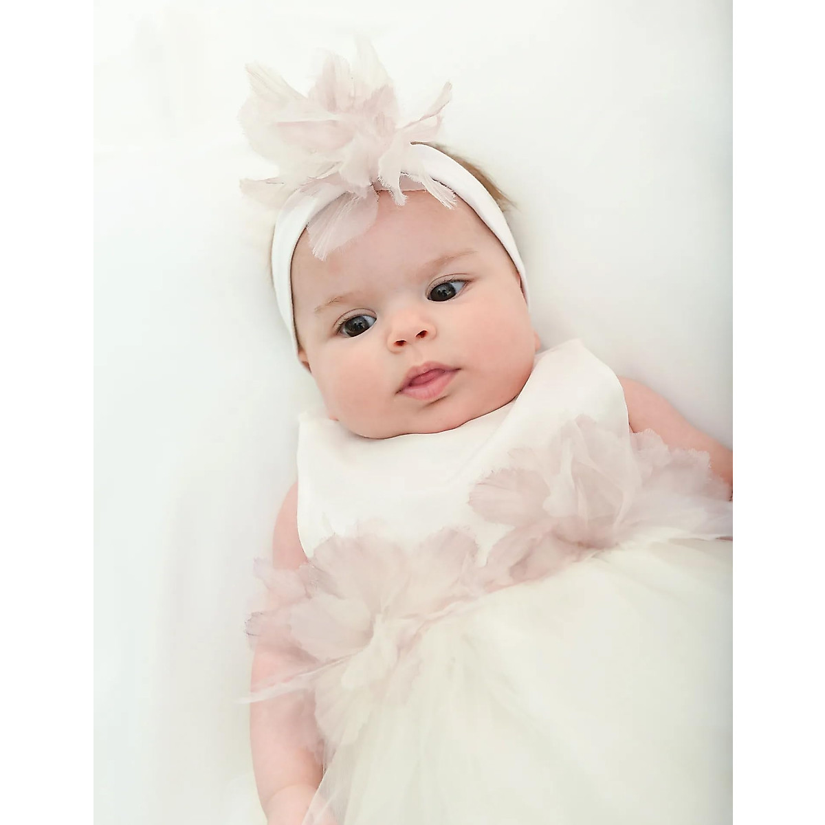 Lilax Baby Girl Tulle Dress Gown Pageant 3 Piece Party Wedding Dress (6-9 Months, Pink)