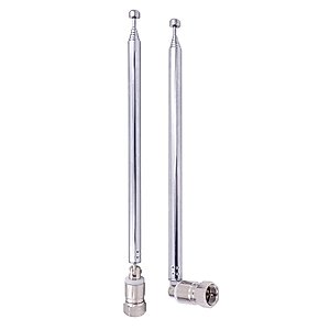 Fancasee (2 Pack) FM Antenna Telescopic 75 Ohm Screw F Type Male Plug Jack Connector Adapter FM Radio Antenna for AV Stereo Receiver Home Theater System Indoor Outdoor