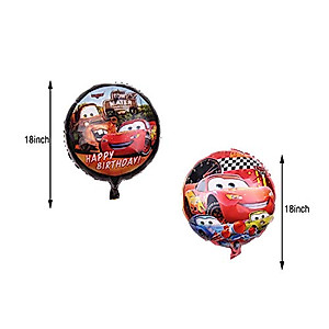 Lightning McQueen Birthday Balloons Bouquet Cars Foil Balloons Party Supplies Decoration for Kids Birthday Party