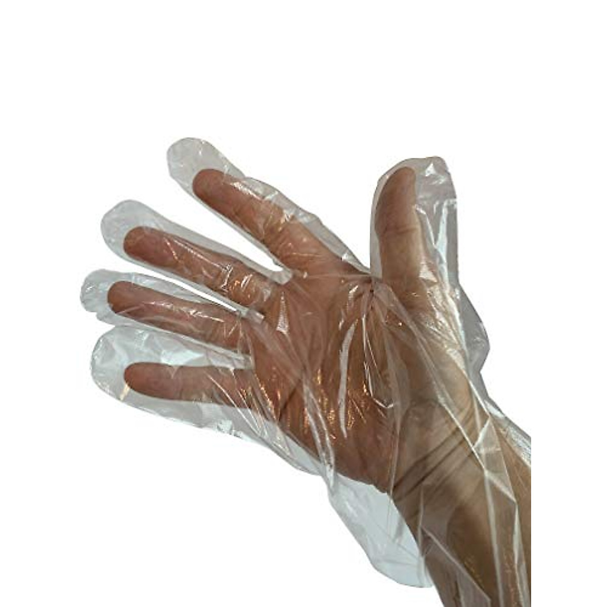 KingSeal Poly Elbow Length Disposable Gloves, 21 inches from Fingertip to Cuff, Embossed Finish for Better Grip - 1 Pack of 100 Gloves (One Size Fits Most)