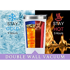 Onebttl Funny Crochet Gifts for Women, Crochet Lovers, 20oz/590ml Stainless Steel Insulated Tumbler with Lid, Knitting Gift for Birthday, Christmas - Hoarding (White)