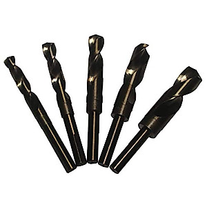 Drill America POUDWDCO 5 Piece M35 Cobalt Drill Bit Set in Plastic Pouch Case (9/16" - 1"), POU Series