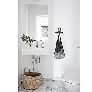 German Shepherd Portrait Shaped Black Coated Metal Wall Leash Key Hook for Kitchen Bathroom Bedroom Garage Mud Room