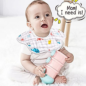 MERLINAE Muslin Bibs, Baby Bandana Drool Bibs 360 Bibs for Boys Girls Newborn Infant for Drooling and Teething,100% Organic Cotton and Super Absorbent Hypoallergenic Pullover Baby Bibs