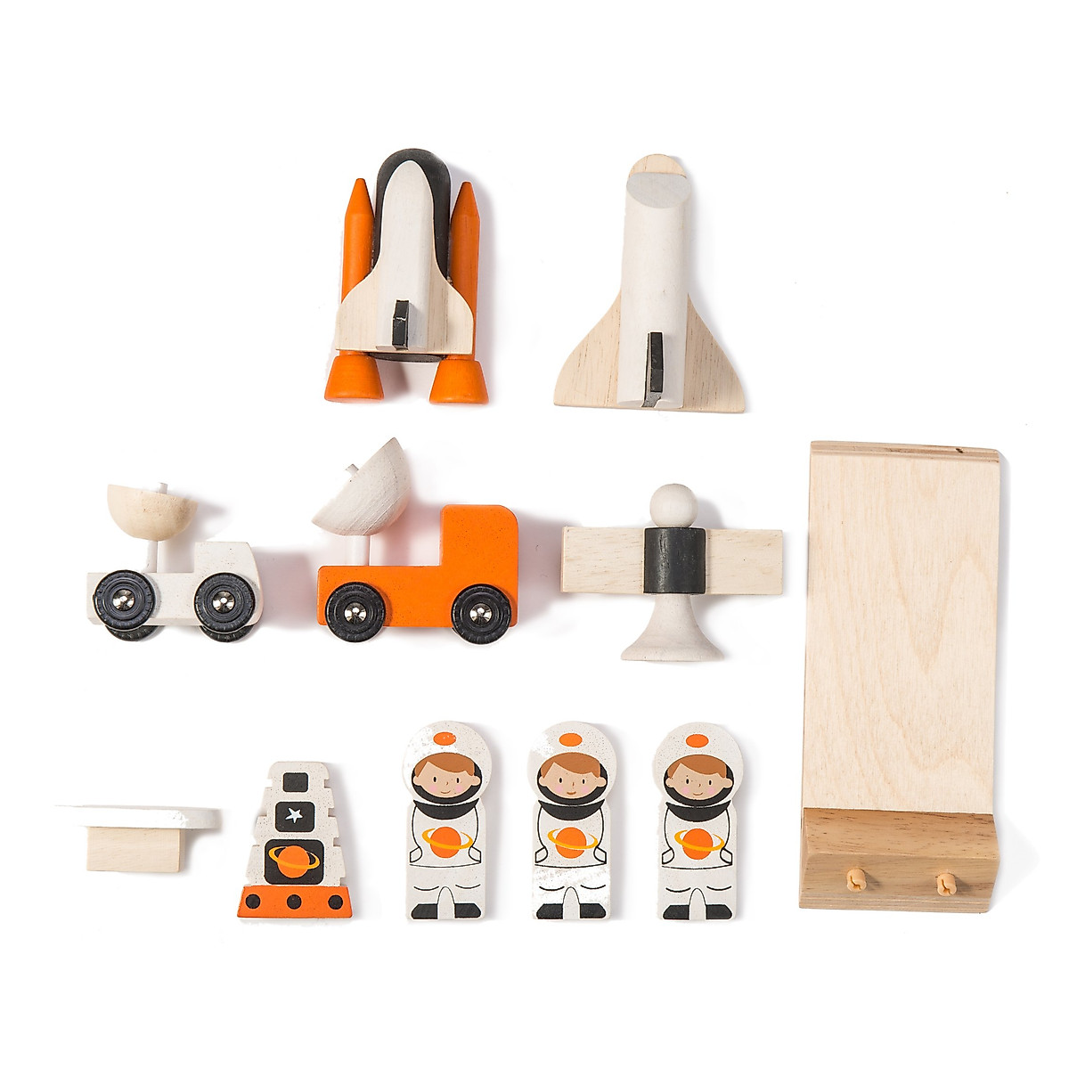 Tender Leaf Toys - Cosmic Rocket Set - 11 Pcs Wooden Rocket and Outer Space Themed Playset for Kids - Develop Imaginative Role Play and Science Interest - Age 3+