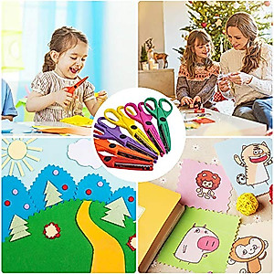 UCEC Craft Scissors Decorative Edge, 6 Pack Extended Crafting Scissors, Pattern Scissors with Different Designs on Blades, Fun Scissors for Kids, Teachers, Crafts, Scrapbooking, DIY Photos, Album