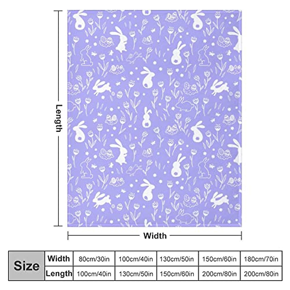 Easter Bunny Blanket Gifts, 40"x50" Rabbits Flannel Fleece Throw Blanket Soft, Lightweight, Comfortable, Warm Bunny Themed Blanket for Adults Kids