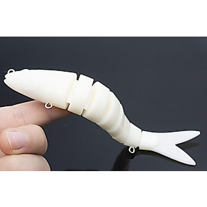 5PC Whopper Popper Bass Lure 8 Multi Jointed Fishing Lure 18g 13.5cm with 5mm Free Eye Topwater Floating Rotating Tail Artificial Hard Bait Swim Bait 5mm