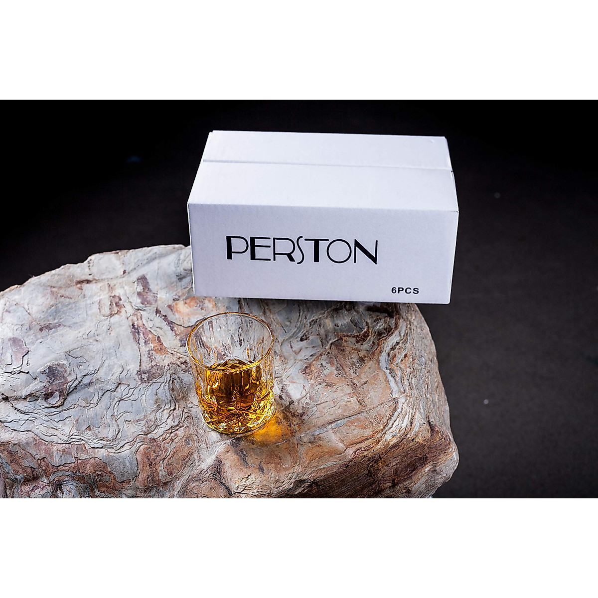 Whiskey Glass Set, Old Fashioned Liquor Vodka Bourbon Lowball Bourbon Cocktail Scotch Tumbler Bar Glasses-7 Oz set of 6