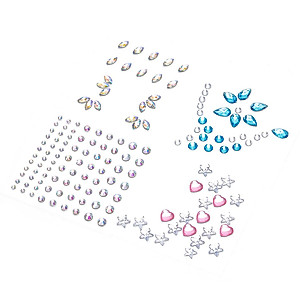 Fstrend Glitter Rhinestones Face Gems Mermaid Body Stickers Crystals Face Jewels Tattoo Sticker Clubwear Party Rave Festival Body Jewelry for Women and Girls(4 Pcs)