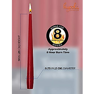 Hyoola Christmas Candles - Green and Red Taper Candles 10 Inch Dripless, 12 Pack Unscented Holiday Candles - European Made