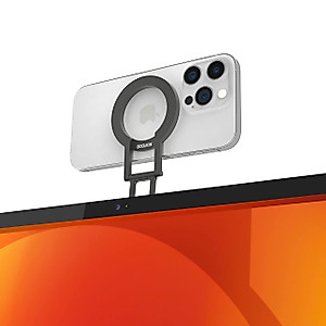 Doolkin® Pro Mount, Phone Holder for Laptop and Car, Cell Phone Magnetic Holder, Universal Adjustable Phone Mount Stand, Foldable Laptop Side Mount Clip, Laptop Phone Mount Holder (Gray)