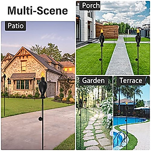 ZSPENG 6 Pack Metal Torches for Outside, Upgraded Metal Torches with 3-Prong Grounded Stake, Extra-Large 58-Inch Citronella Torches for Party Patio Pathway (More Stable)