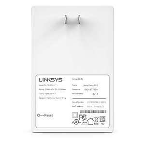 Linksys WHW0101P Velop Mesh WiFi Extender: Wall Plug-in, Wireless Range and Speed Booster for Velop Mesh Wi-Fi System, Single Outlet (White)