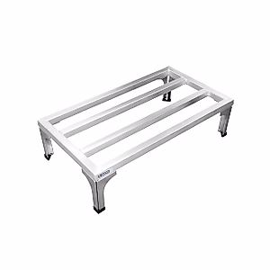 SHOPCraft Heavy Duty Aluminum Dunnage Rack, 20” X 36” X 7.5” Industrial Grade Aluminum Storage Rack, Commercial Food Service Storage Rack