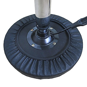 ANWUCHEN Stool Covers Round, 2 Pack Waterproof PU Leather Round Bar Stool Covers Anti-Slip Round Bar Stool Seat Cover with Elastic Bands Durable Round Chair Cover for 14-15 Inch Round Chair (Black)