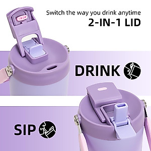 Greylock 30 oz Tumbler with Handle, Vacuum Insulated Tumblers with Flip Straw and Top Handle, Reusable Tumbler with Lid and Straw for Home, Office or Car, Leak-Proof Travel Mug, Keep Cold for 24 Hrs