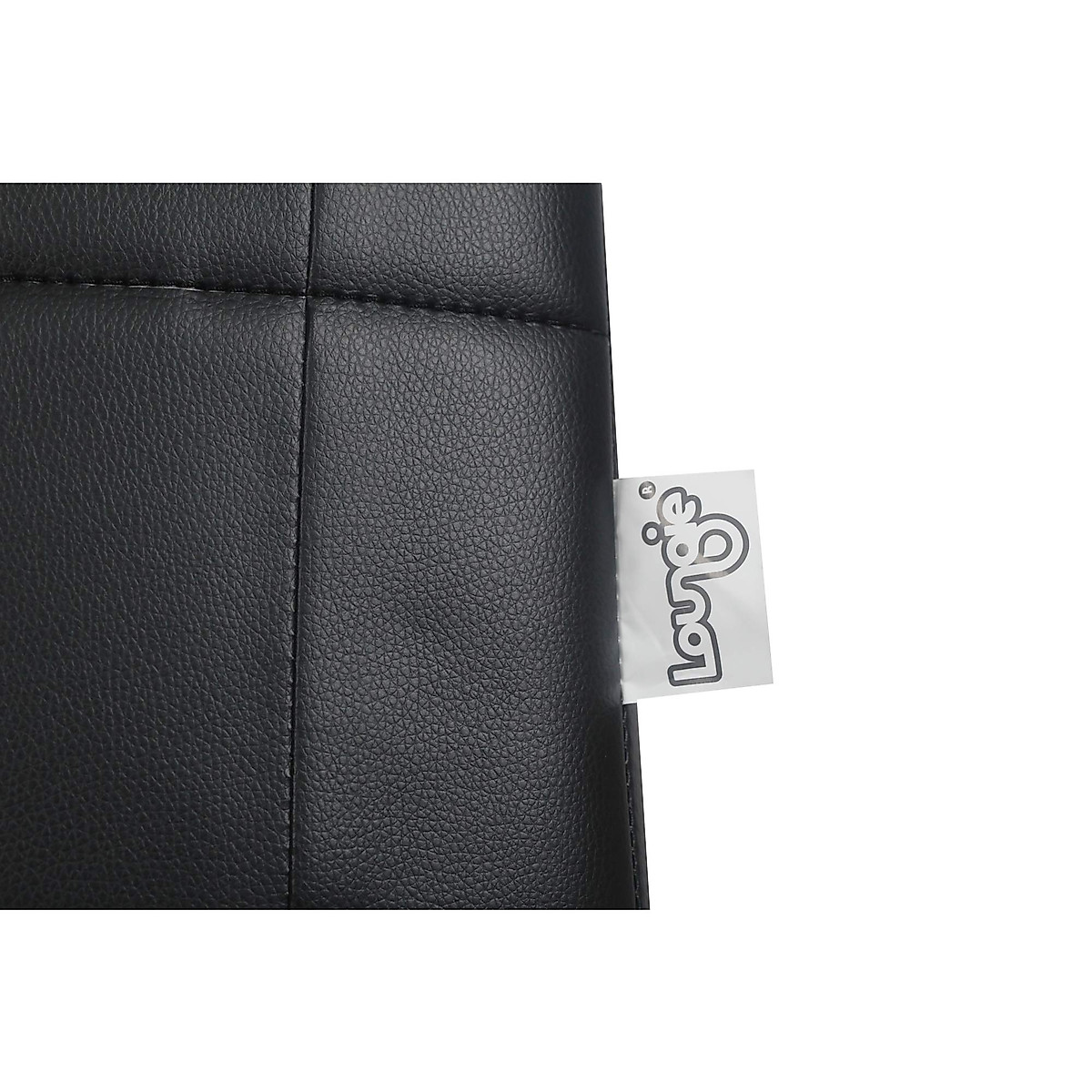 Loungie Leather PU Floor Chair - Black PU/Black PU | Design: Rockme | for Kids, Teens, Adults, Boys Or Girls | 33.4L x 18.5W x 28.4H