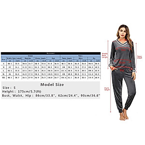 Irevial Track Suits for Women, Ladies V Neck Long Sleeve Crushed Velvet Tops Casual Sweatsuit Sets Jogging Pant with Pockets Elastic 2 Piece Outfits Black XL