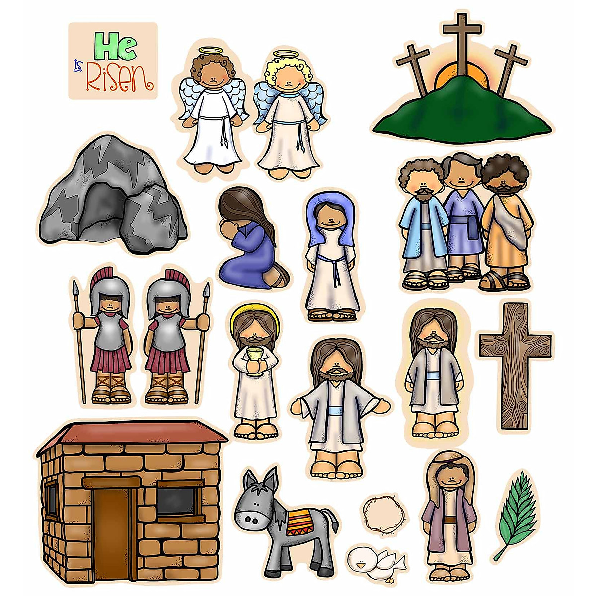 He is Risen Bible Felt Figures for Flannel Board Story Easter Crucifixion Jesus Plus Activity Pages Lesson Guide