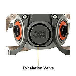 3M Half Facepiece Reusable Respirator 6300, Gases, Vapors, Dust, Paint, Cleaning, Grinding, Sawing, Sanding, Welding, Adjustable Headstraps, Bayonet Connection, Large