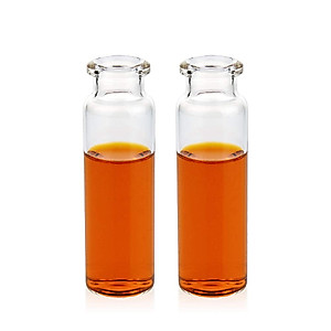 PEKYBIO 20mm, Borosilicate Glass Standard Crimp Headspace Vial,20ml Capacity,Flat Bottom,Beveled Finish,22.5x75mm and Aluminum Crimp Seal with Natural PTFE/White Silicone Septa